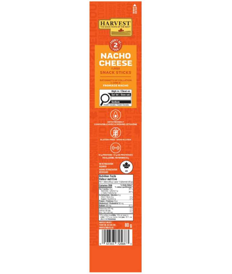Nacho Cheese Snack Stick 80g - Harvest Meats
